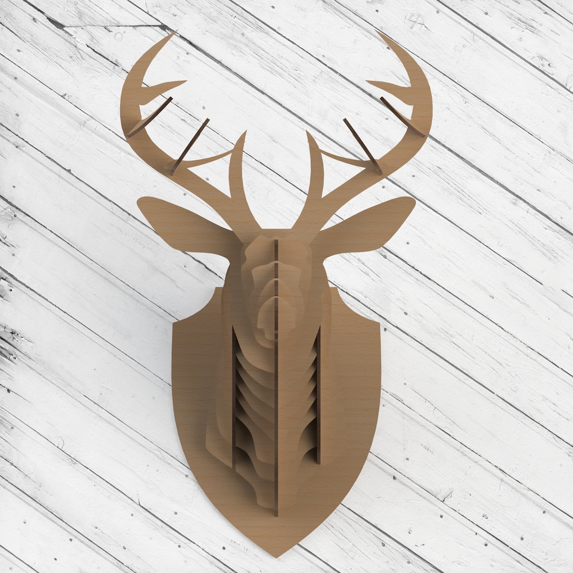 Deer Head 3D Wall Decor Wall Art Laser Cut Dxf Glowforge Svg File CNC ...