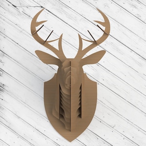 Deer Head 3D Wall Decor Wall Art Laser Cut Dxf Glowforge Svg File CNC ...