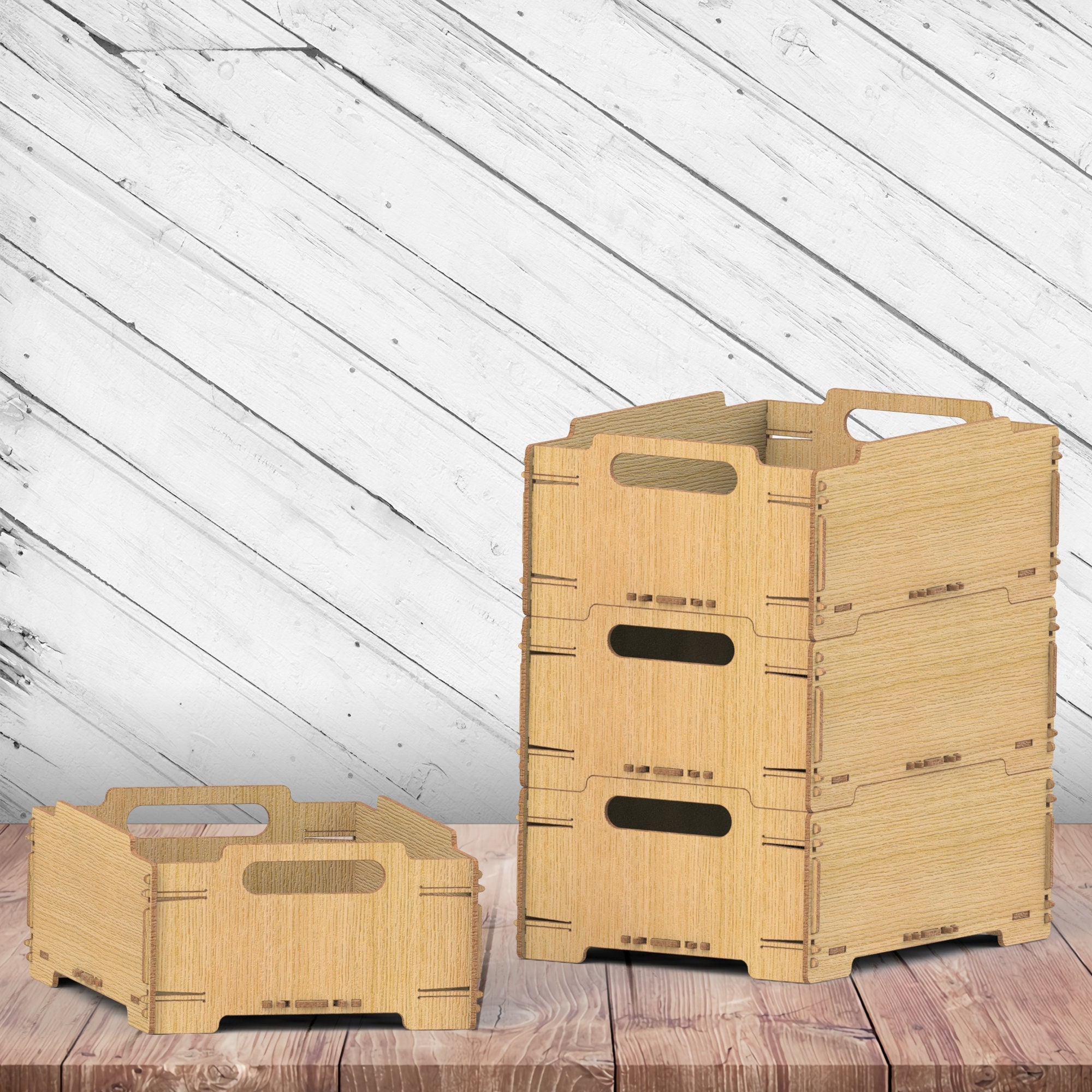 Wooden Crate Laser Cut Dxf Glowforge Svg Xtool D1 File CNC - Etsy UK