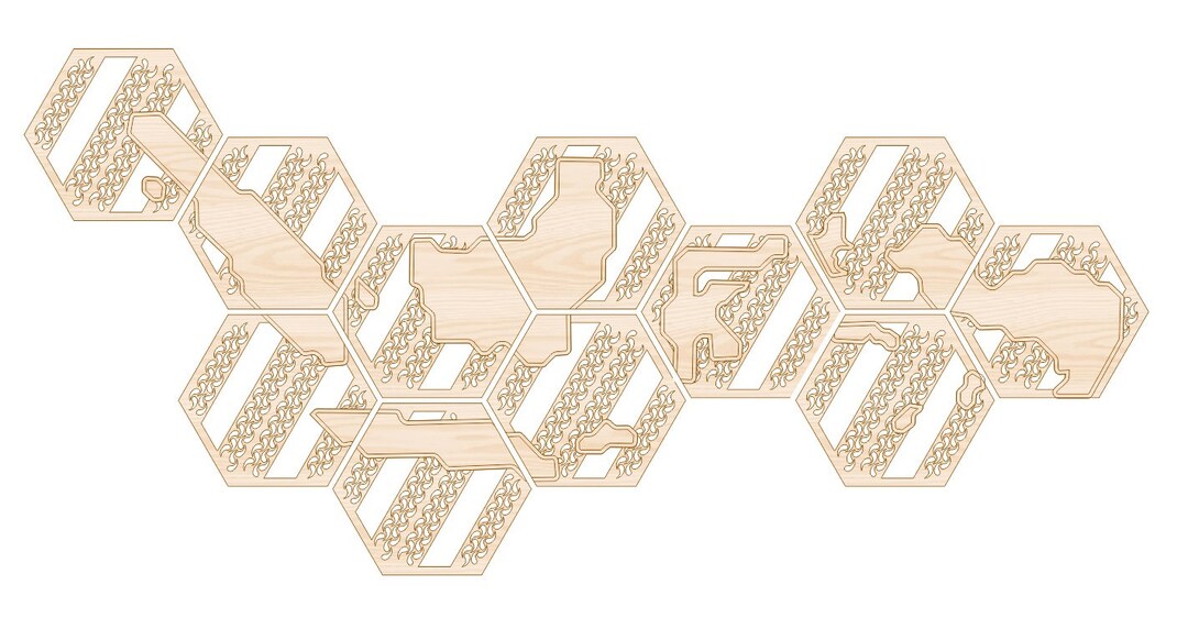 Hexagonal Indonesia Map Decor Laser Cut Dxf Glowforge Svg CNC - Etsy
