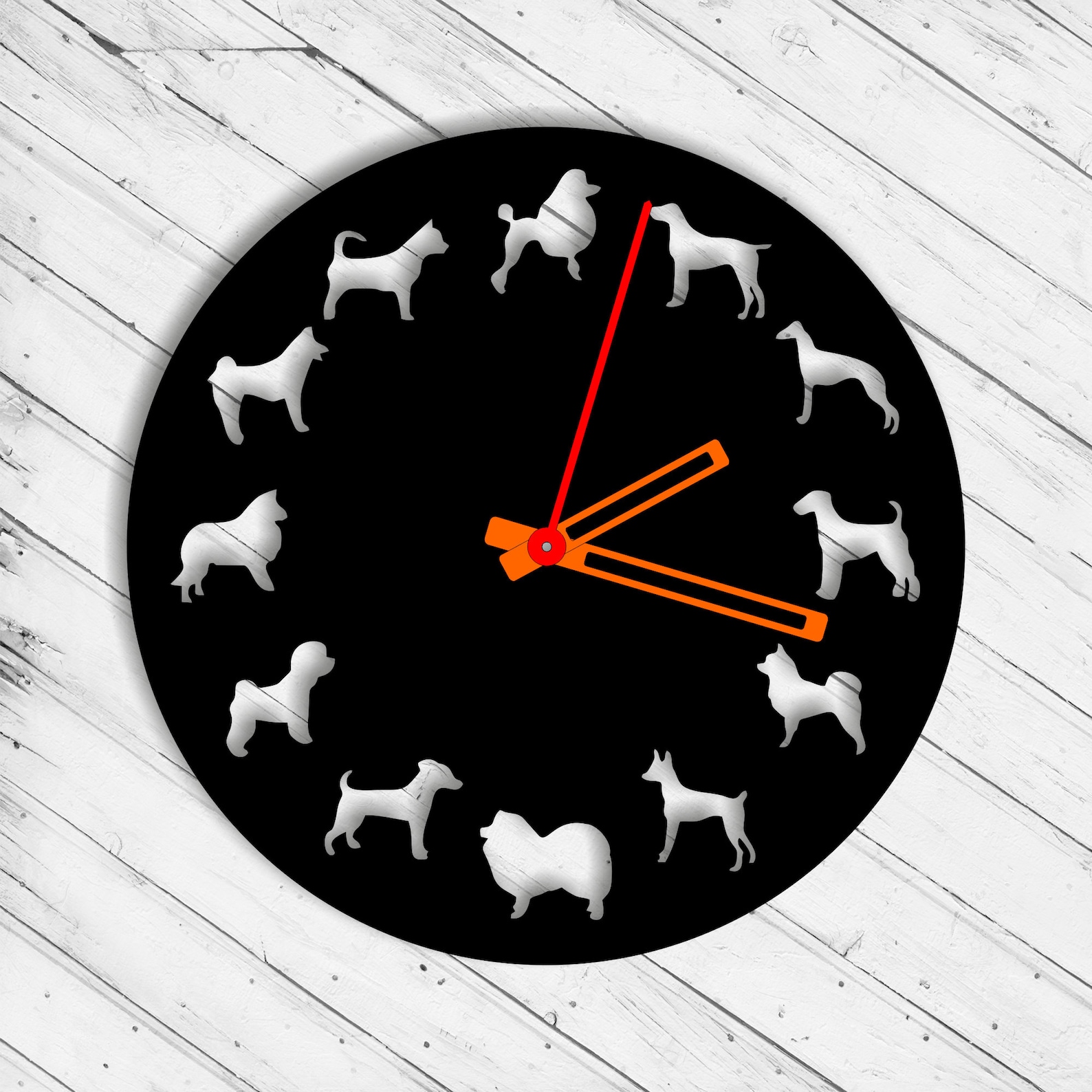 Wall Clock Dog Laser Cut Dxf Glowforge Svg Xtool D1 CNC - Etsy