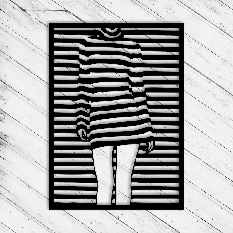 Girl Wall Art Decor Laser Cut Dxf Glowforge Svg Xtool D1 CNC Router ...