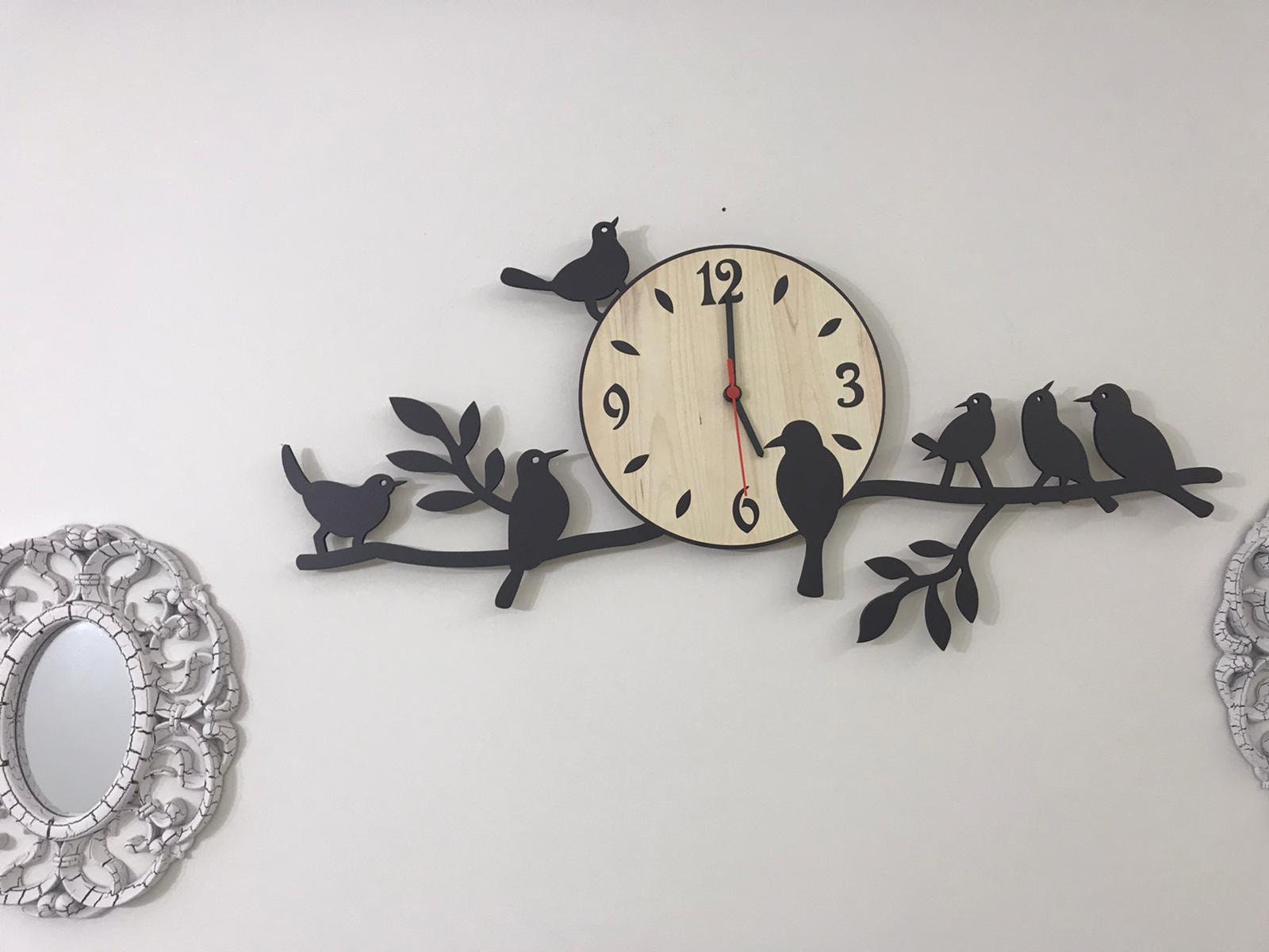 Bird Wall Clock Laser Cut Dxf Glowforge Svg Template CNC - Etsy