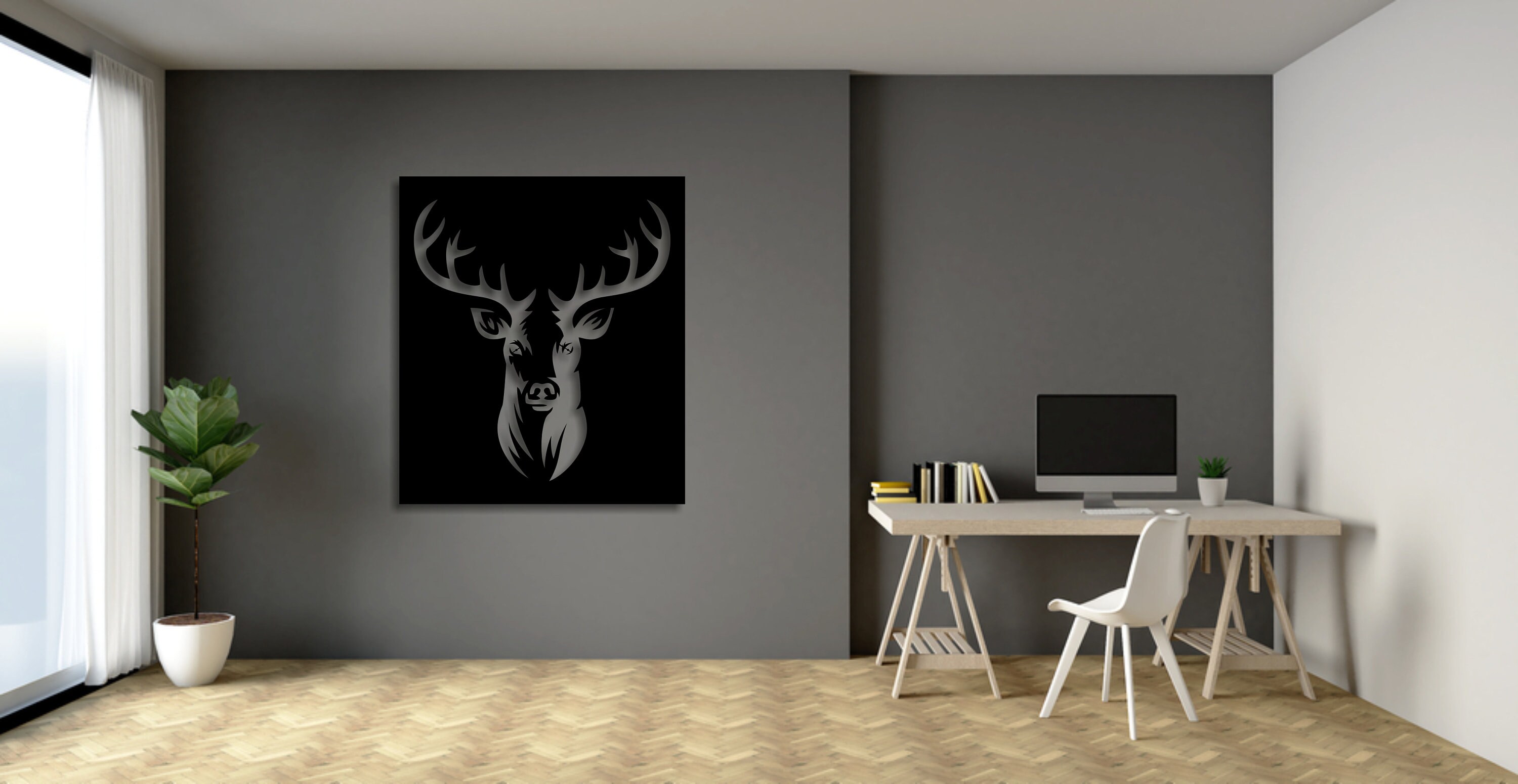 Deer Laser Cut Dxf Glowforge Svg Xtool D1 File Wall Art Decor - Etsy