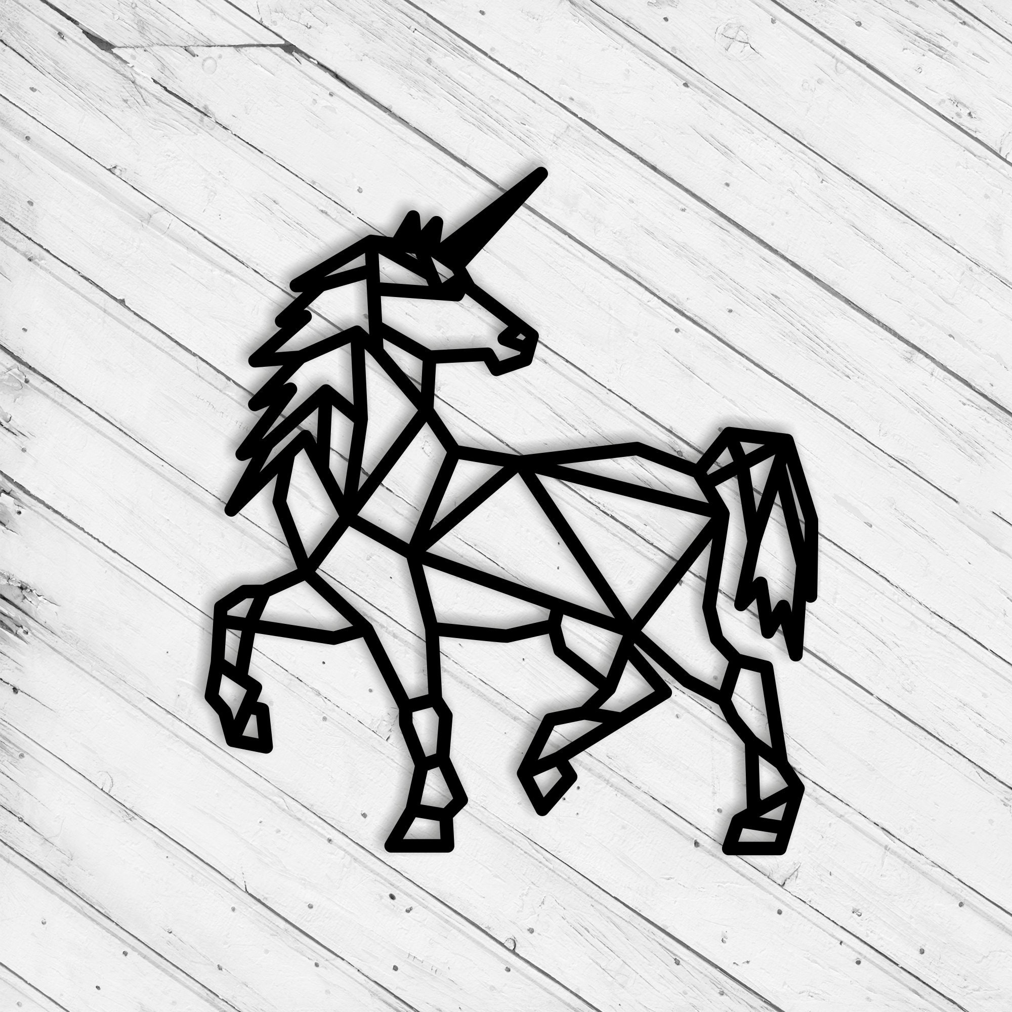 Polygonal Unicorn Laser Cut Dxf Glowforge Svg File CNC Cutting | Etsy