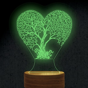 Love Tree 3D Illusion Acrylic Hologram Night Led Lamp Laser Cut ...