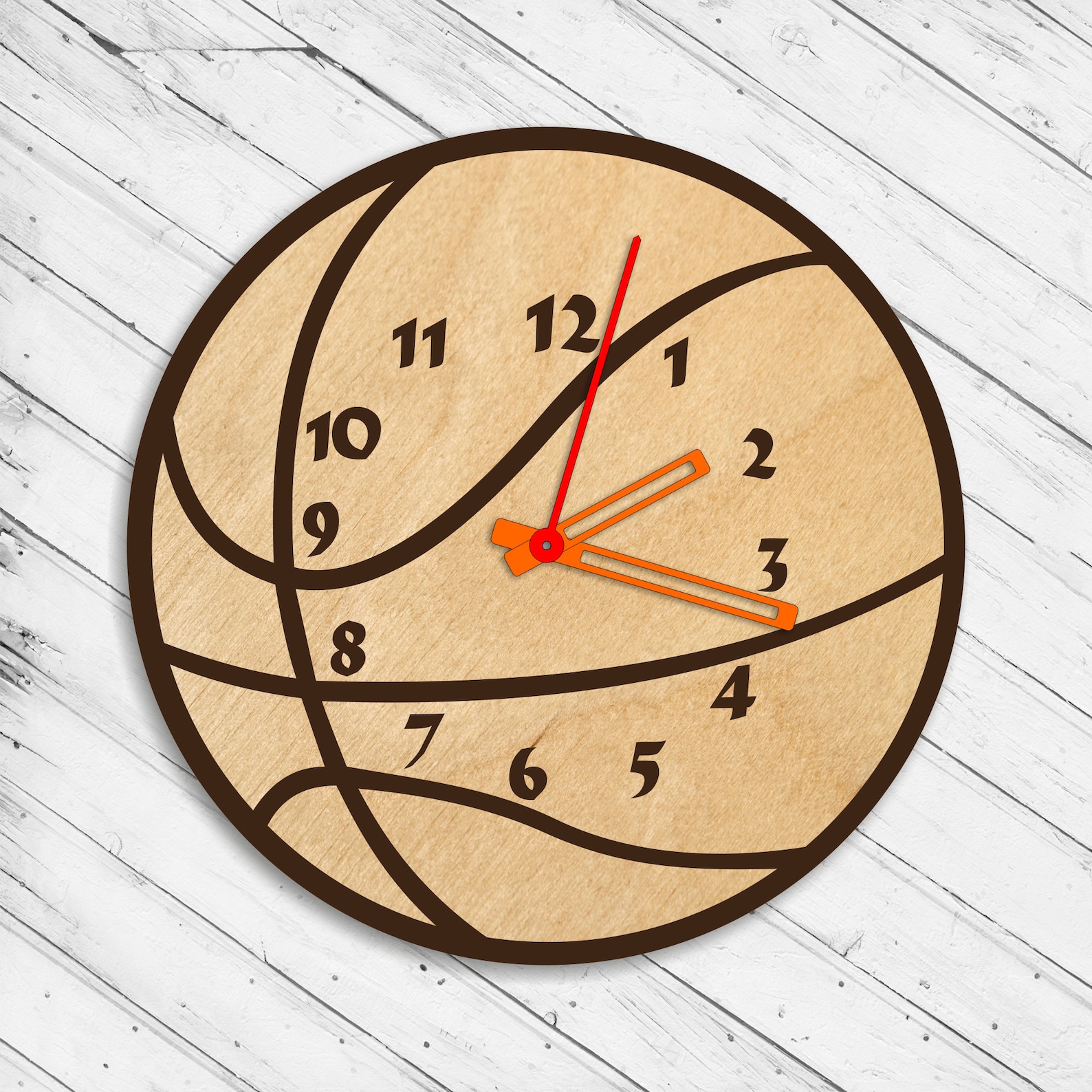 Wall Clock Basketball Laser Cut Dxf Glowforge Svg Xtool D1 CNC - Etsy