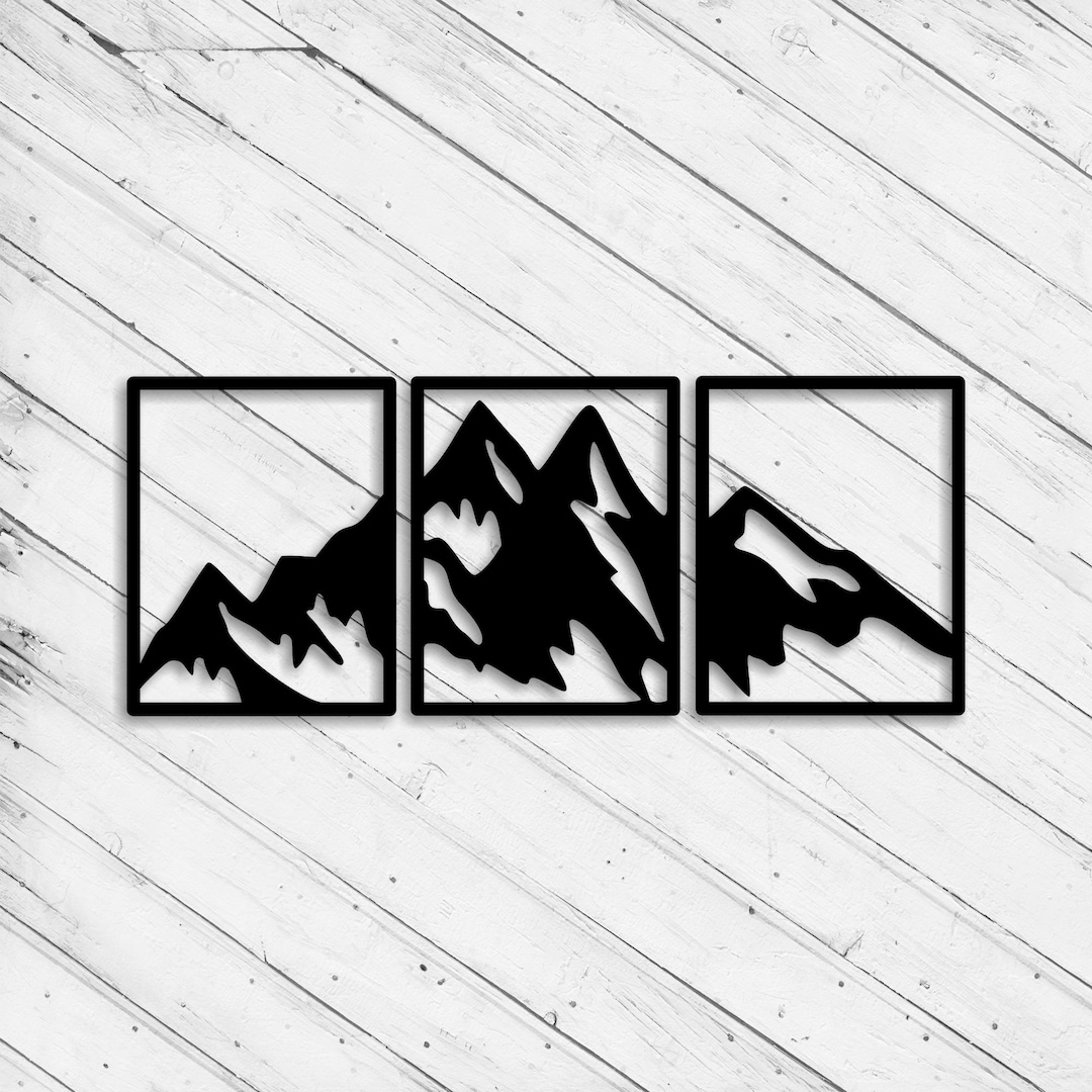 Mountain Panel Wall Art Decor Laser Cut Dxf Glowforge Svg Xtool D1 CNC ...