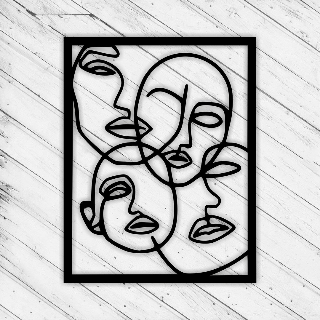 Face Lines Laser Cut Dxf Glowforge Svg Xtool D1 File Wall Art Pattern ...