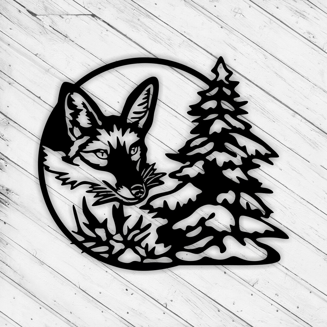 Fox Laser Cut Dxf Glowforge Svg Xtool D1 File Wall Art Decor Pattern ...