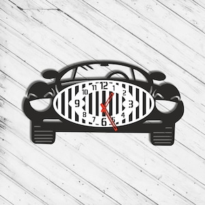 Wall Clock Car Laser Cut Dxf Glowforge Svg Xtool D1 Template CNC ...