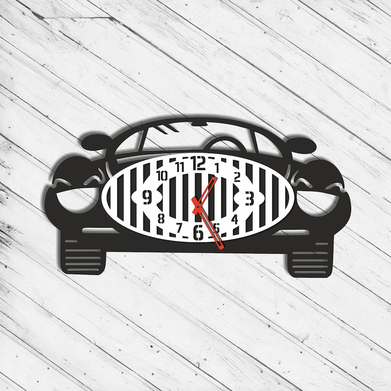Wall Clock Car Laser Cut Dxf Glowforge Svg Xtool D1 Template - Etsy