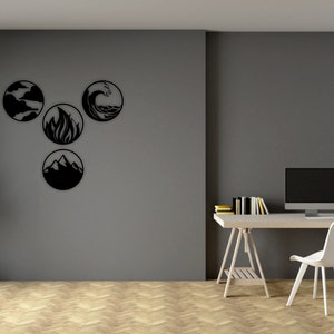 Four Elements Laser Cut Dxf Glowforge Svg CNC Cutting Wall Decor Cricut ...
