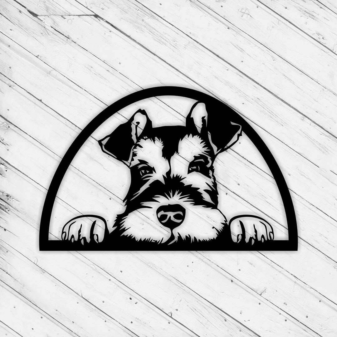 Schnauzer Dog in Forest Laser Dxf Glowforge Svg Xtool File Wall Art ...