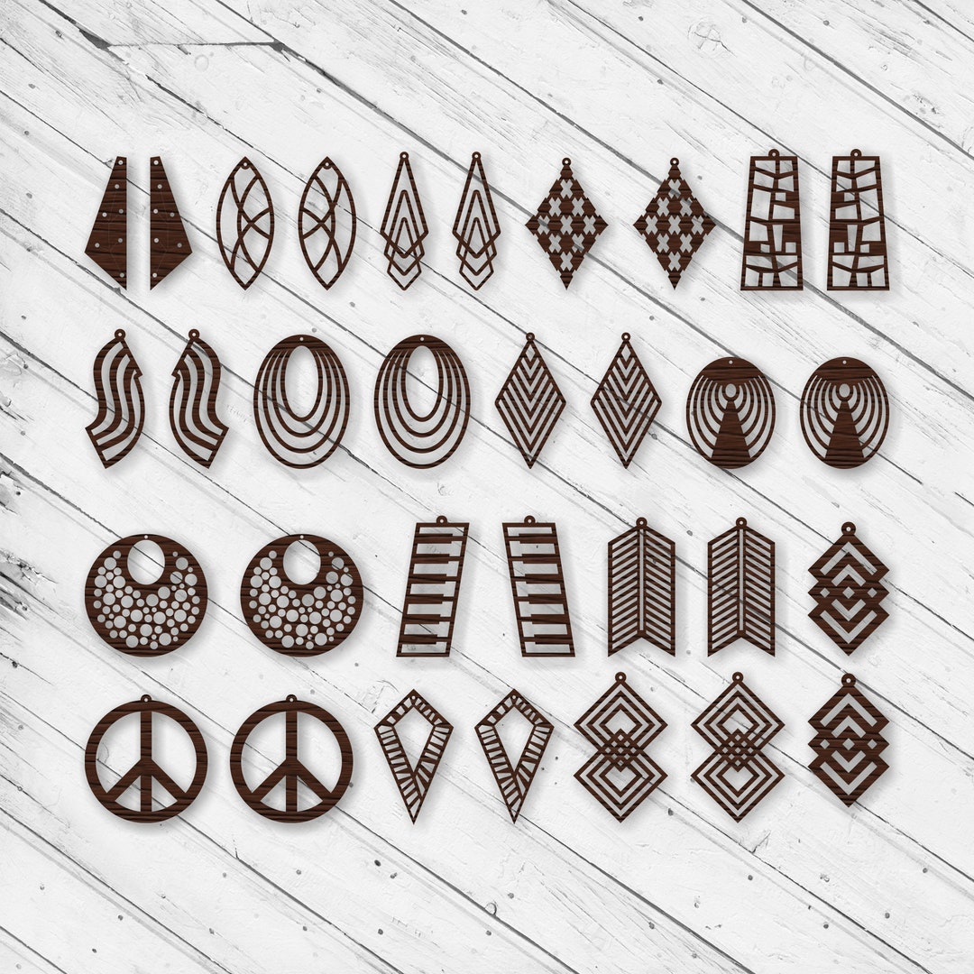 Earring Bundle Laser Cut Dxf Glowforge Svg Xtool D1 Decor Pattern CNC ...
