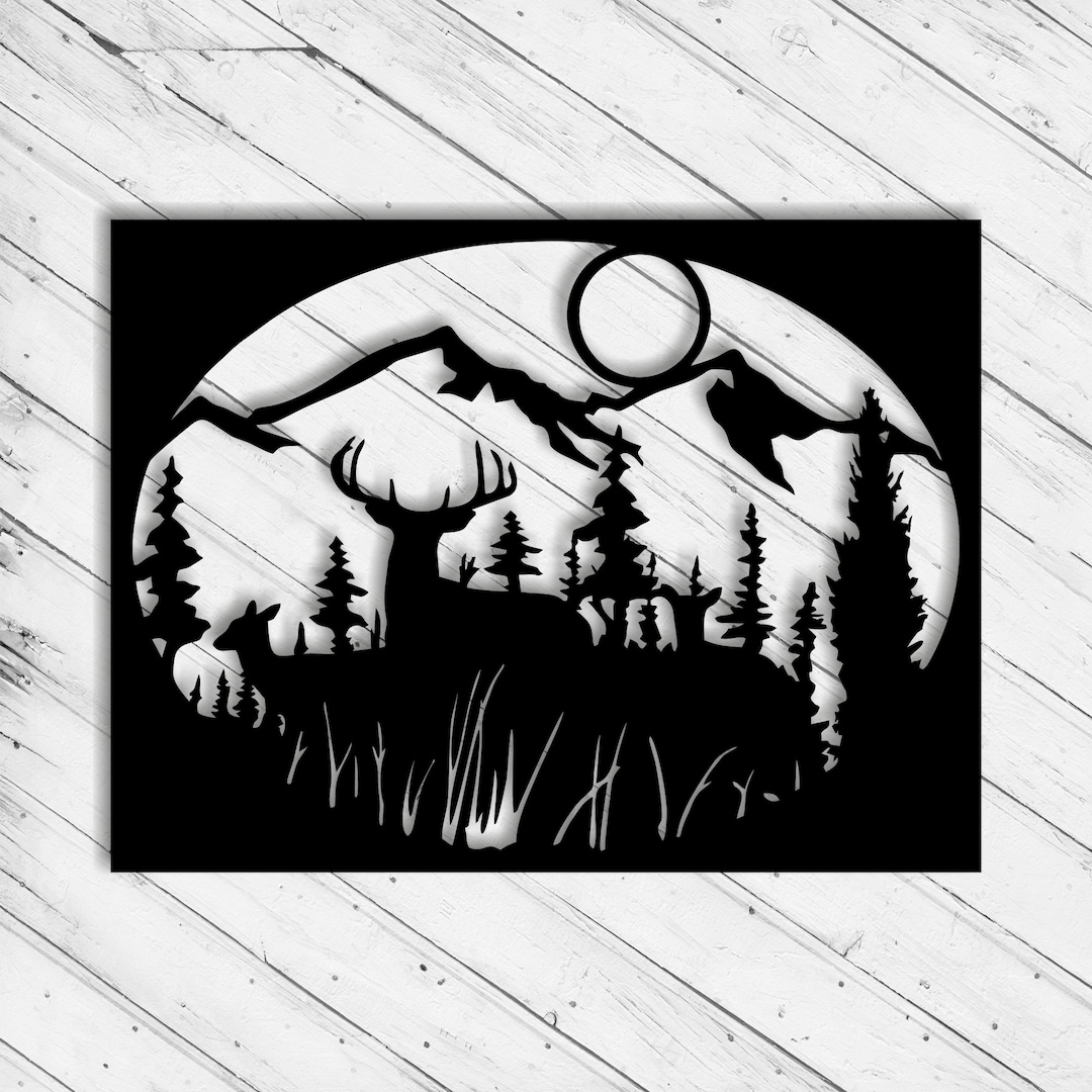 Deer Wall Art Decor Laser Cut Dxf Glowforge Svg Xtool D1 CNC Router ...