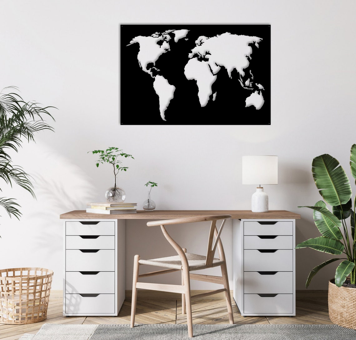 World Map Wall Art Decor Laser Cut Dxf Glowforge Svg Xtool CNC - Etsy