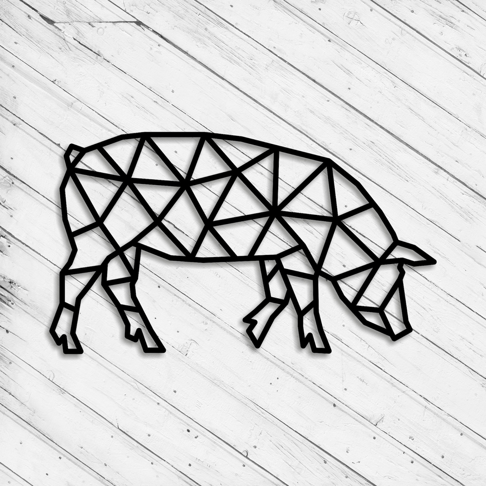 Polygonal Pig Laser Cut Dxf Glowforge Svg File CNC Cutting - Etsy