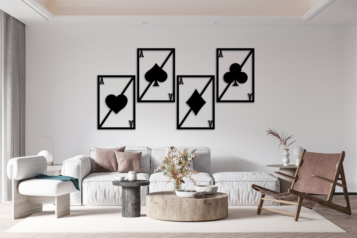 Aces Cards Wall Art Decor Laser Cut Dxf Glowforge Svg Xtool - Etsy