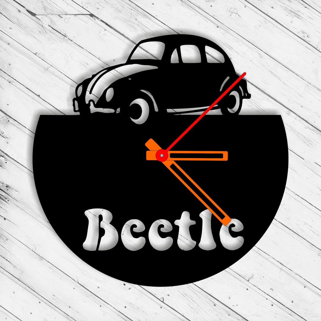 Wall Clock Beetle Car Laser Cut Dxf Glowforge Svg Xtool D1 CNC Cutting ...