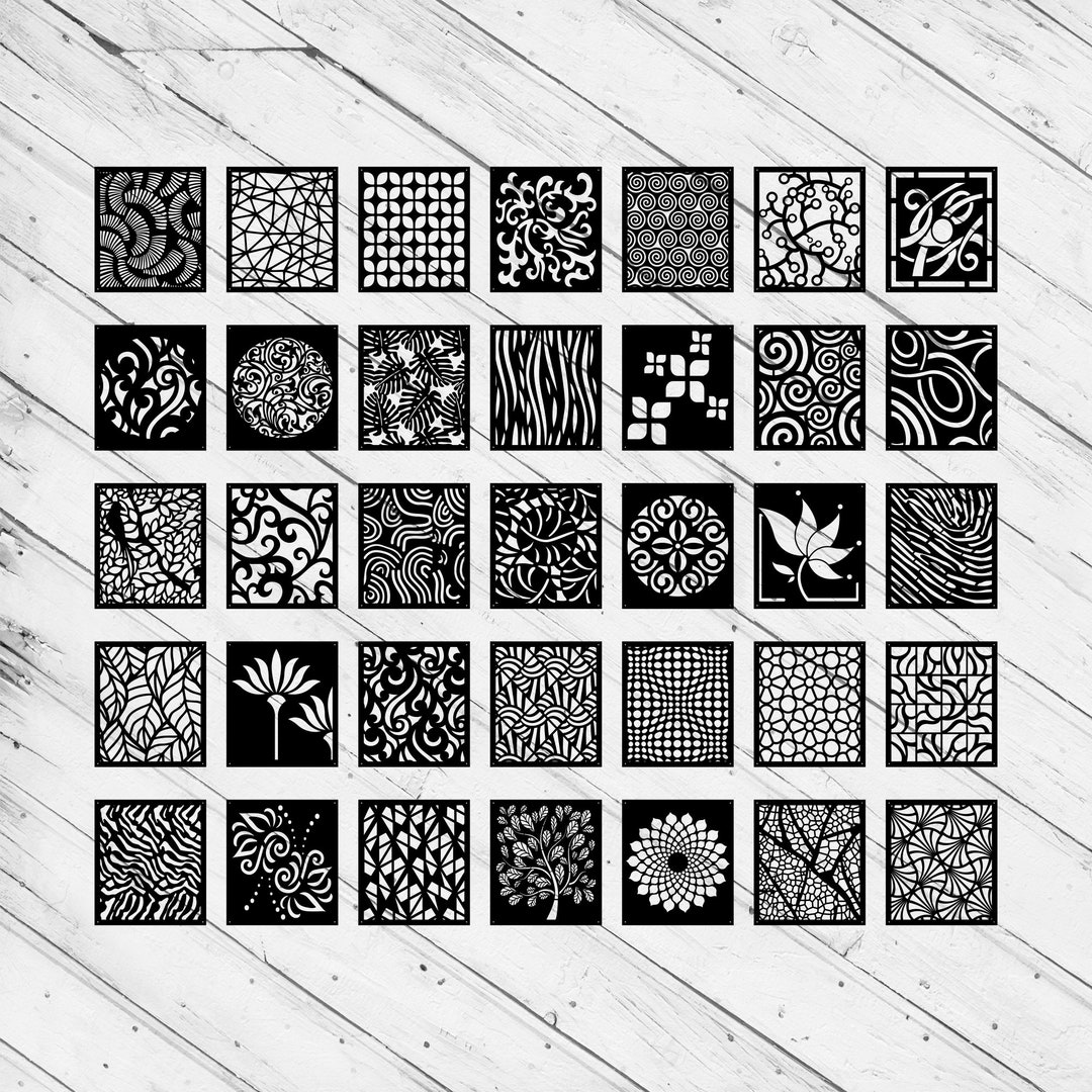 Patterns Collection Bundle Laser Cut Dxf Glowforge Svg File Cricut ...