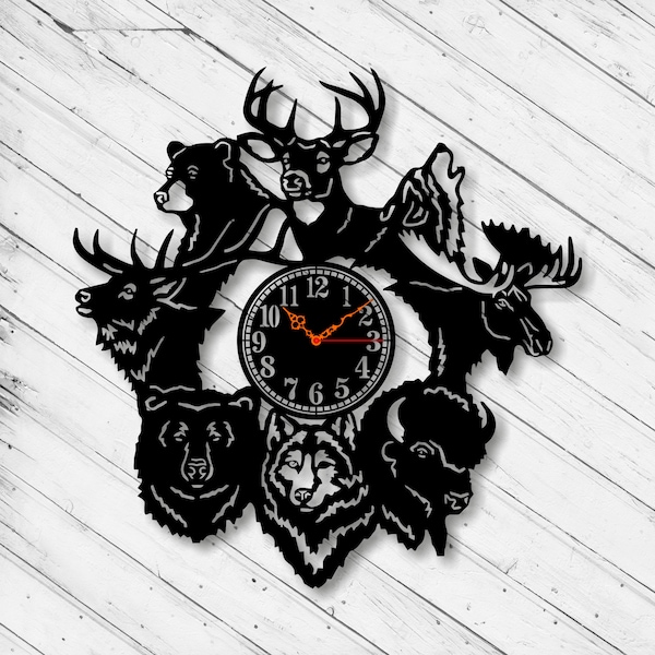 Wild Animals Wall Clock Svg - Etsy