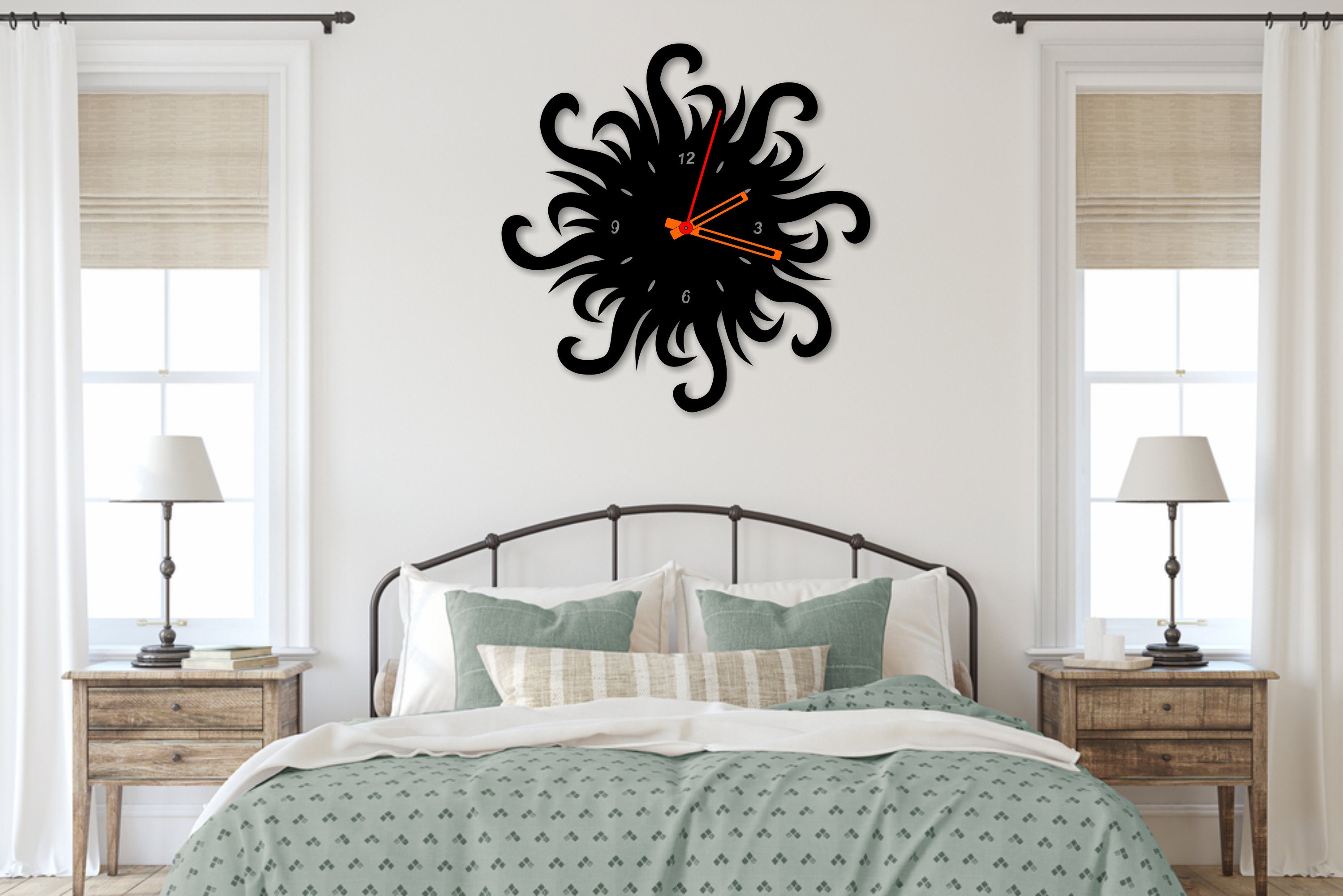 Wall Clock Sun Sign Laser Cut Dxf Glowforge Svg Xtool D1 CNC - Etsy