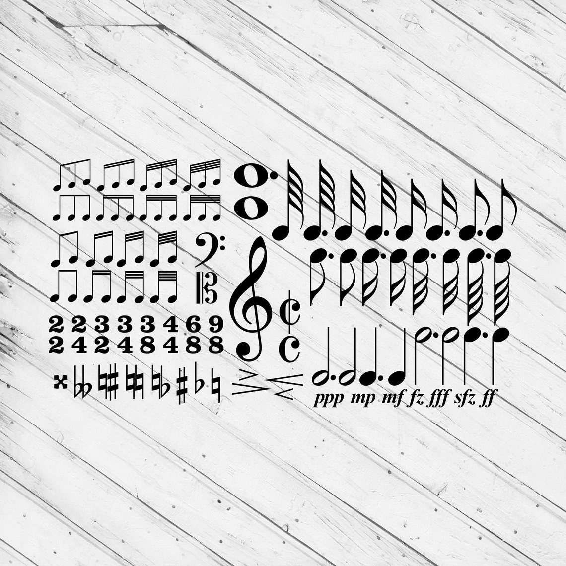 Music Note Symbol Bundle Laser Cut Dxf Glowforge Svg File - Etsy