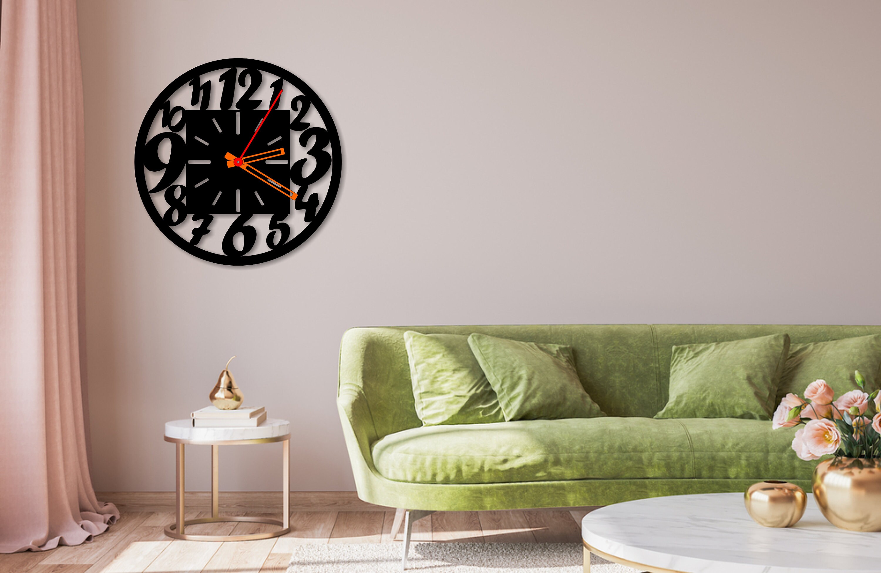 Reloj de pared numérico Corte láser Dxf Glowforge Svg xTool D1 - Etsy ...