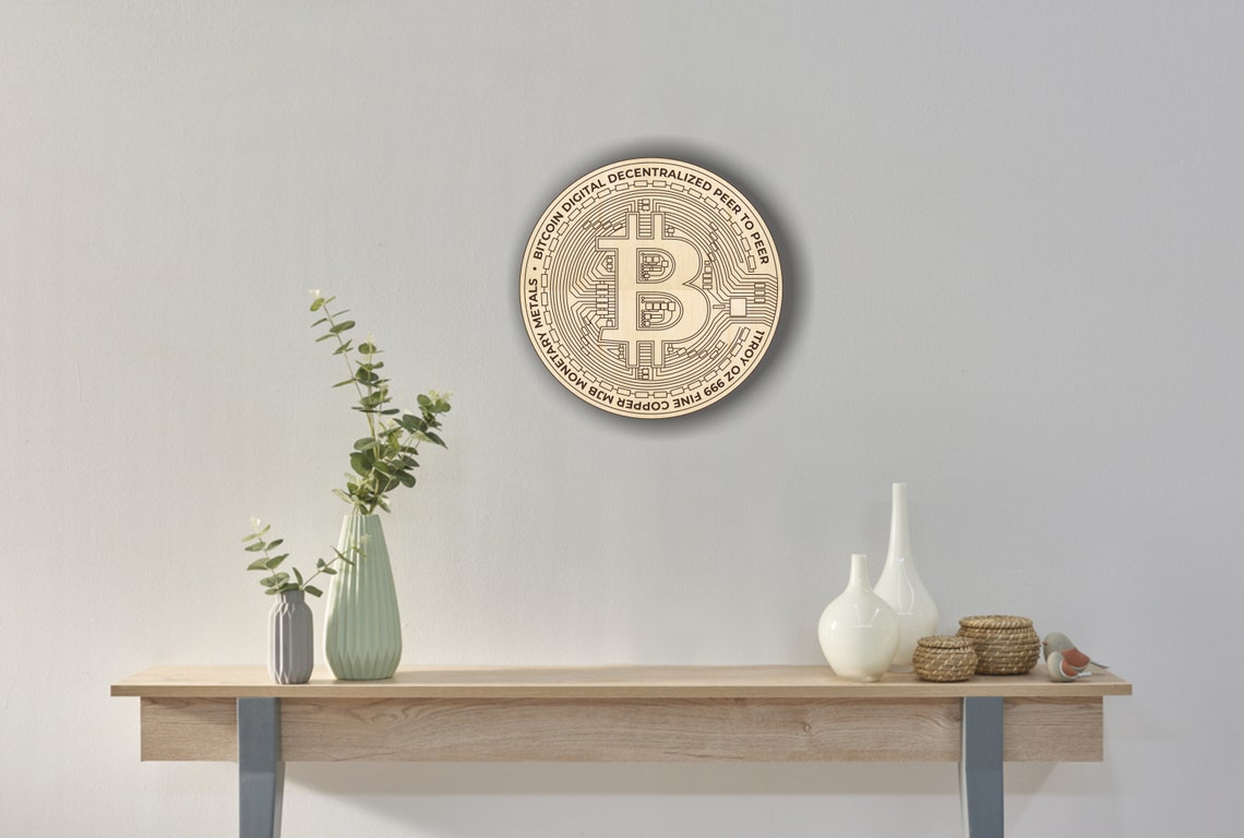 Bitcoin Engraving Laser Cut Dxf Glowforge Svg File CNC Cutting | Etsy