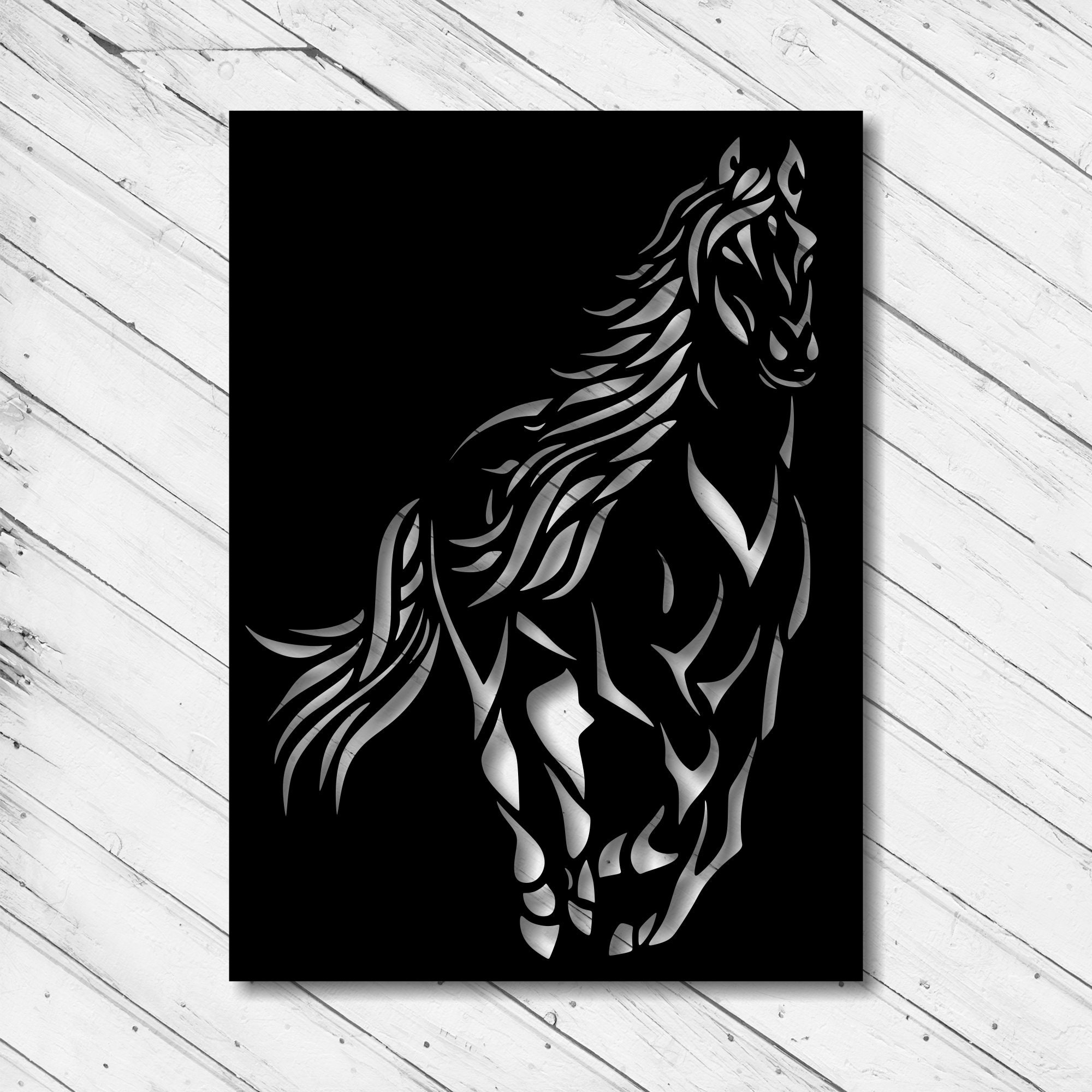 Caballo Corte Láser Dxf Glowforge Svg xTool D1 Archivo Pared Arte ...