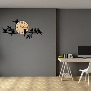 Bird Wall Clock Laser Cut Dxf Glowforge Svg Template CNC Router Plazma ...