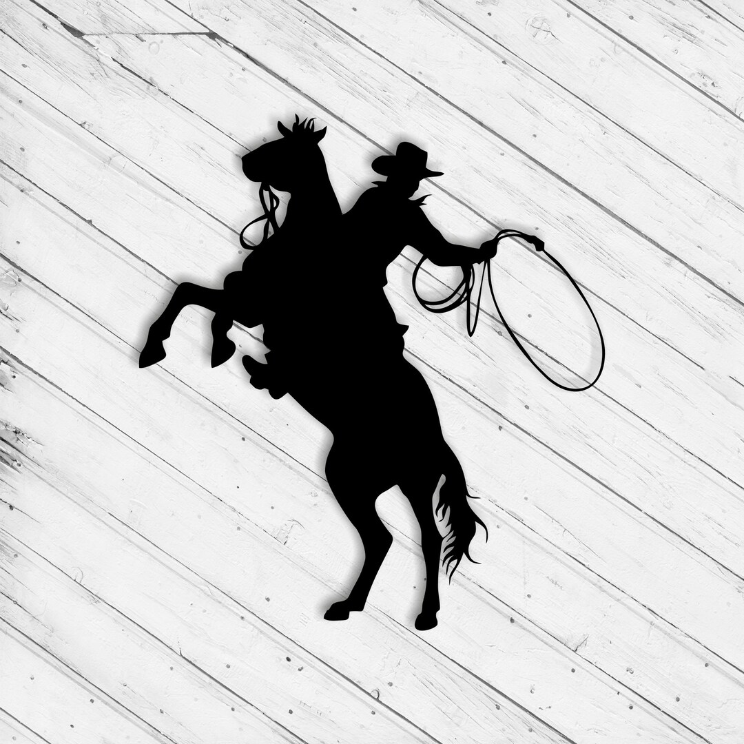 Cowboy Wall Art Decor Laser Cut Dxf Glowforge Svg Xtool D1 CNC Router ...