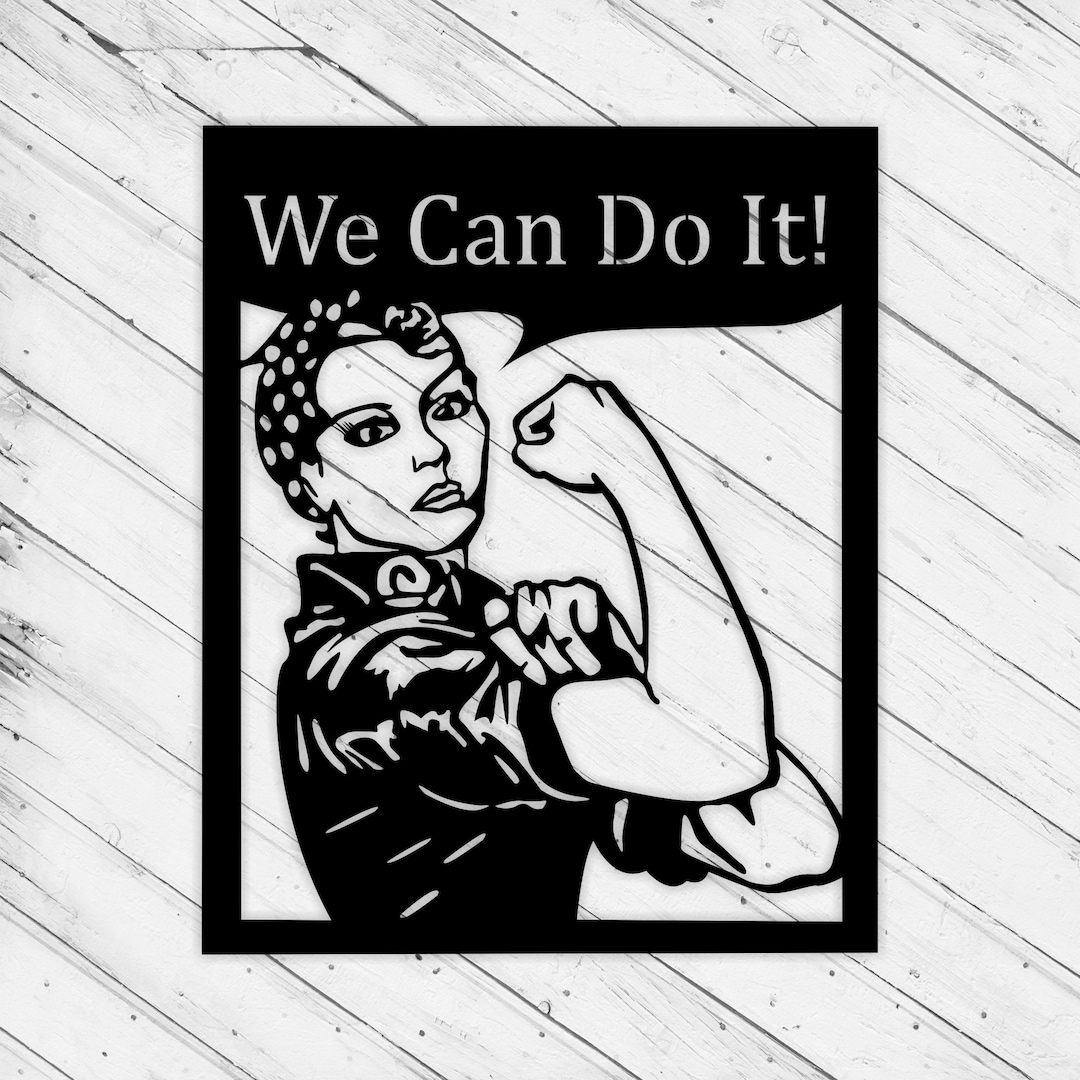 Retro Strong Women Laser Cut Glowforge Svg CNC Router Wall Art Decor ...