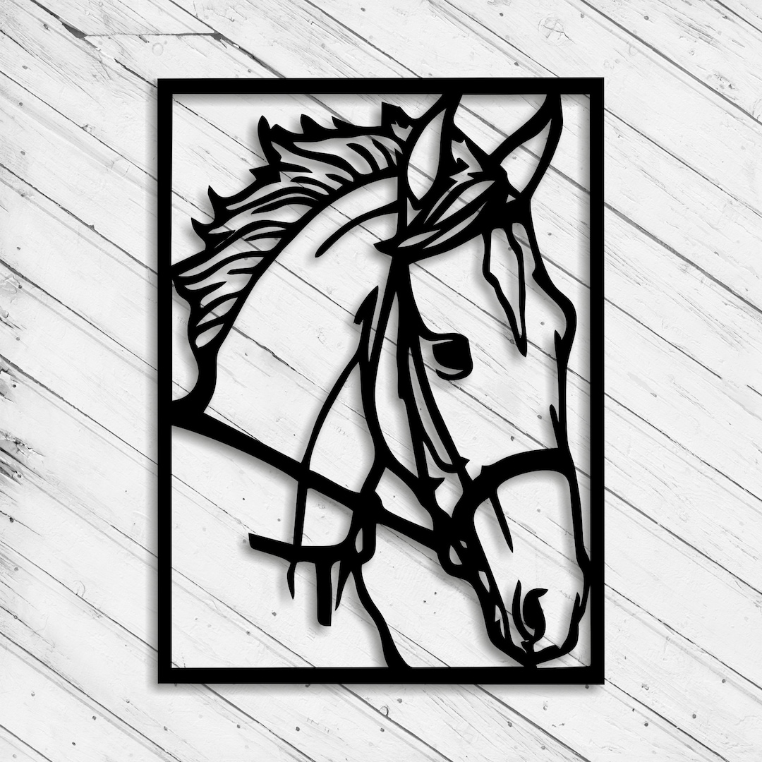 Pferd Laser Cut Dxf Glowforge svg xTool D1 Datei-Wand-Kunst-Dekor CNC ...