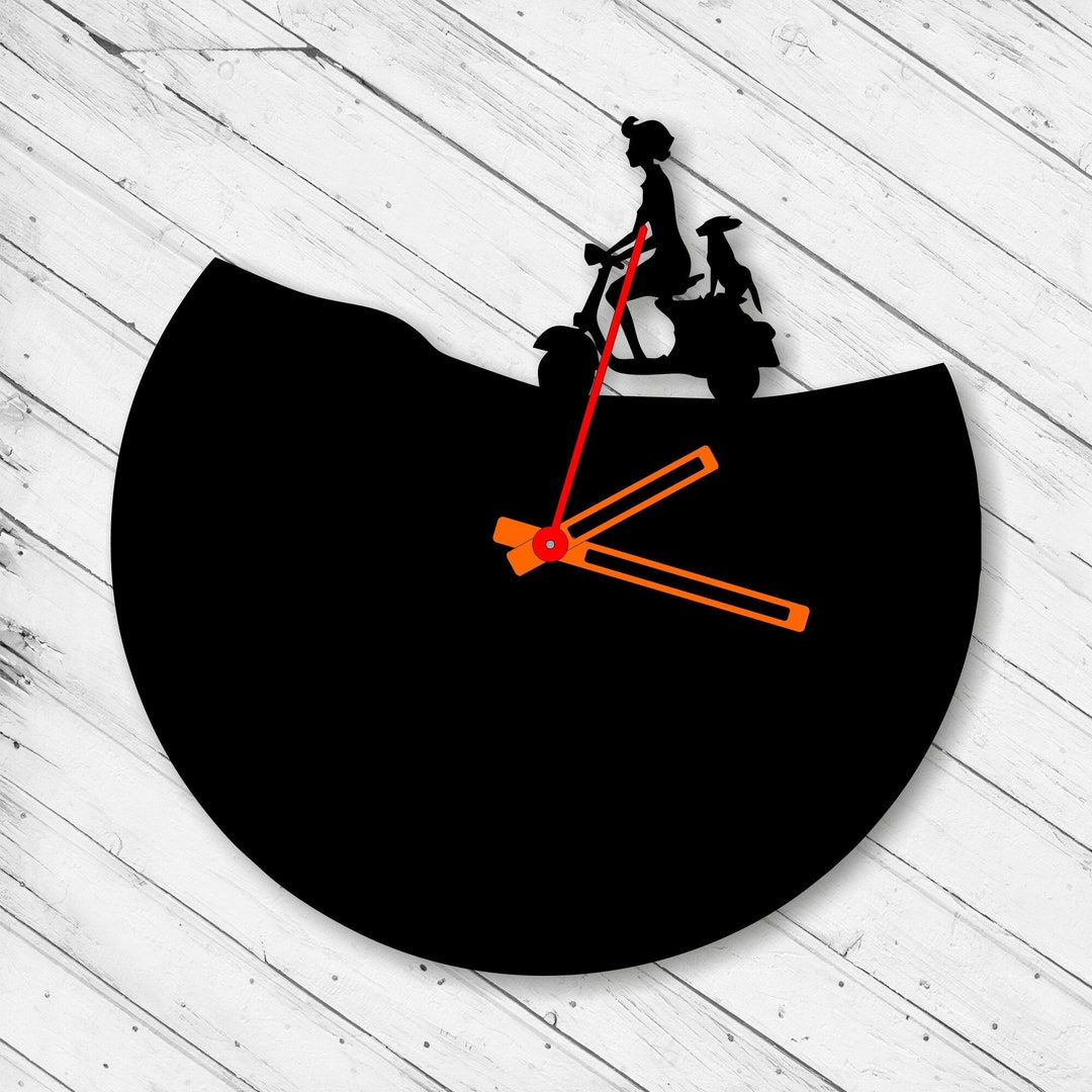 Wall Clock Scooter Laser Cut Dxf Glowforge Svg Template CNC Cutting ...