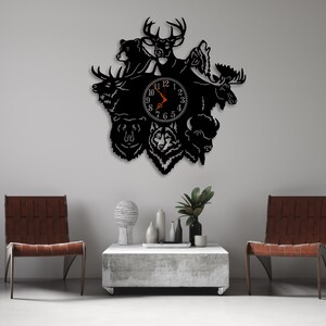 Wild Animals Clock Laser Cut Dxf Glowforge Svg Xtool D1 Template CNC ...