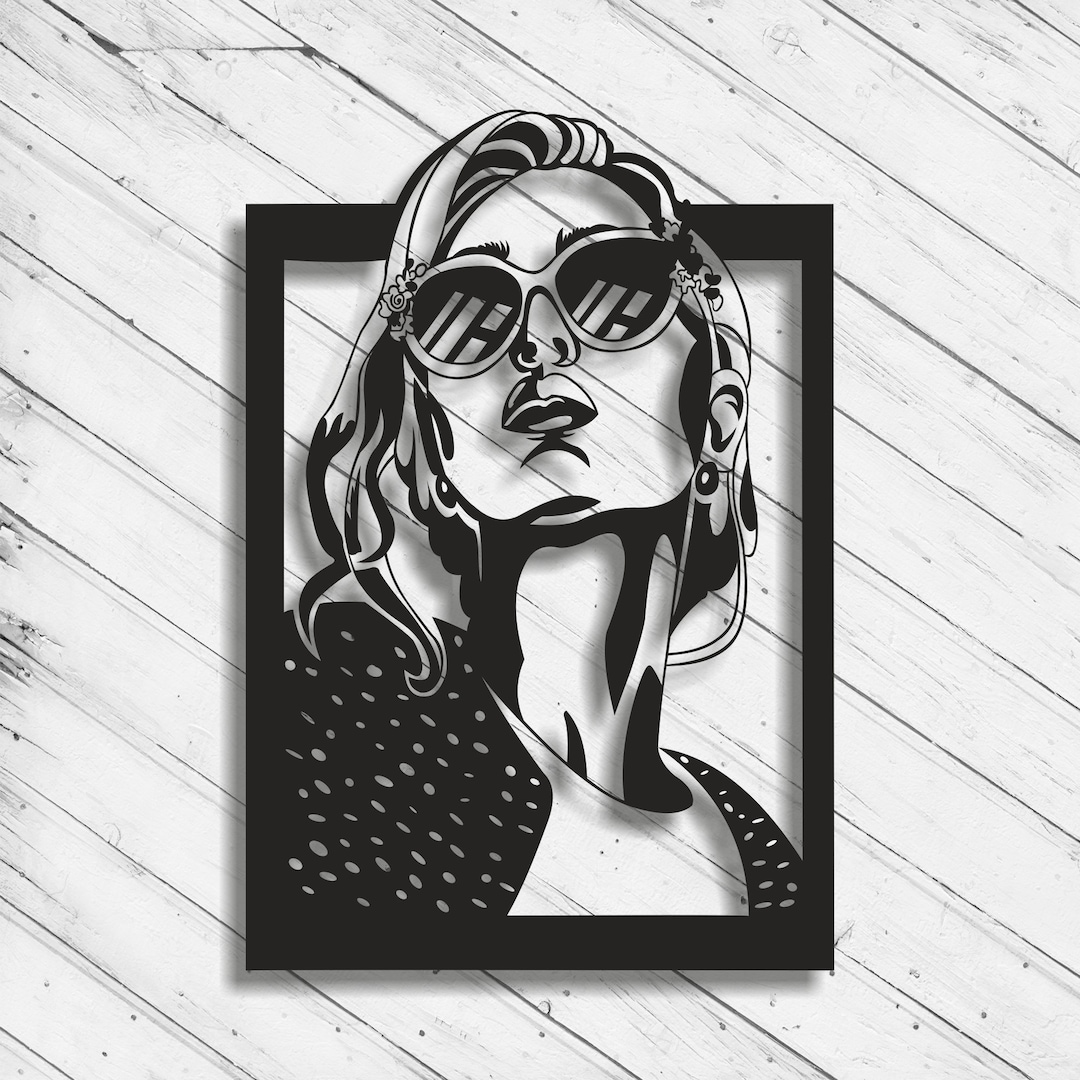 Beautiful Woman Wall Art Decor Laser Cut Dxf Glowforge Svg Xtool D1 CNC ...