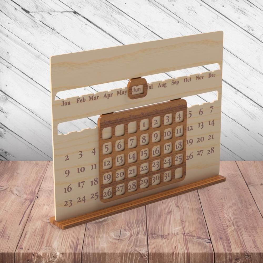 Decorative Perpetual Calendar Laser Cut Dxf Glowforge Svg Xtool File ...
