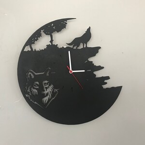Wolf Wall Clock Laser Cut Dxf Glowforge Svg Xtool D1 CNC Cutting Router ...
