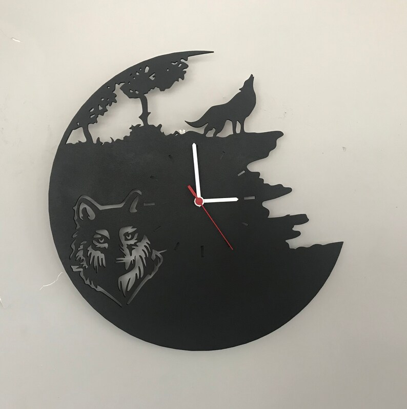 Wolf Wall Clock Laser Cut Dxf Glowforge Svg Xtool D1 CNC - Etsy