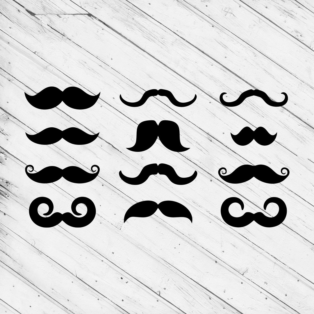 Mustache Bundle Laser Cut Dxf Glowforge Svg File Cricut Silhouette ...