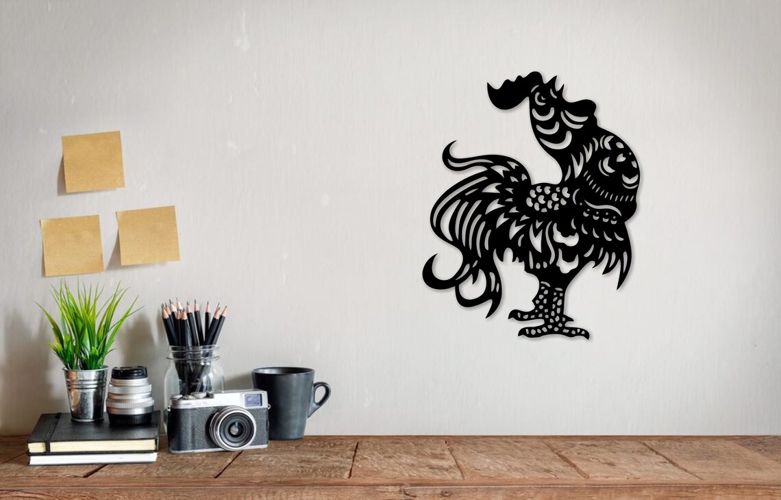 Rooster Wall Art Decor Laser Cut Dxf Glowforge Svg Xtool D1 - Etsy