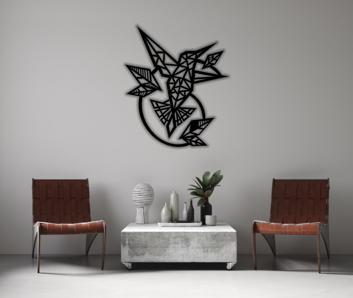 Polygonal Hummingbirds Laser Cut Dxf Glowforge Svg File CNC Cutting ...