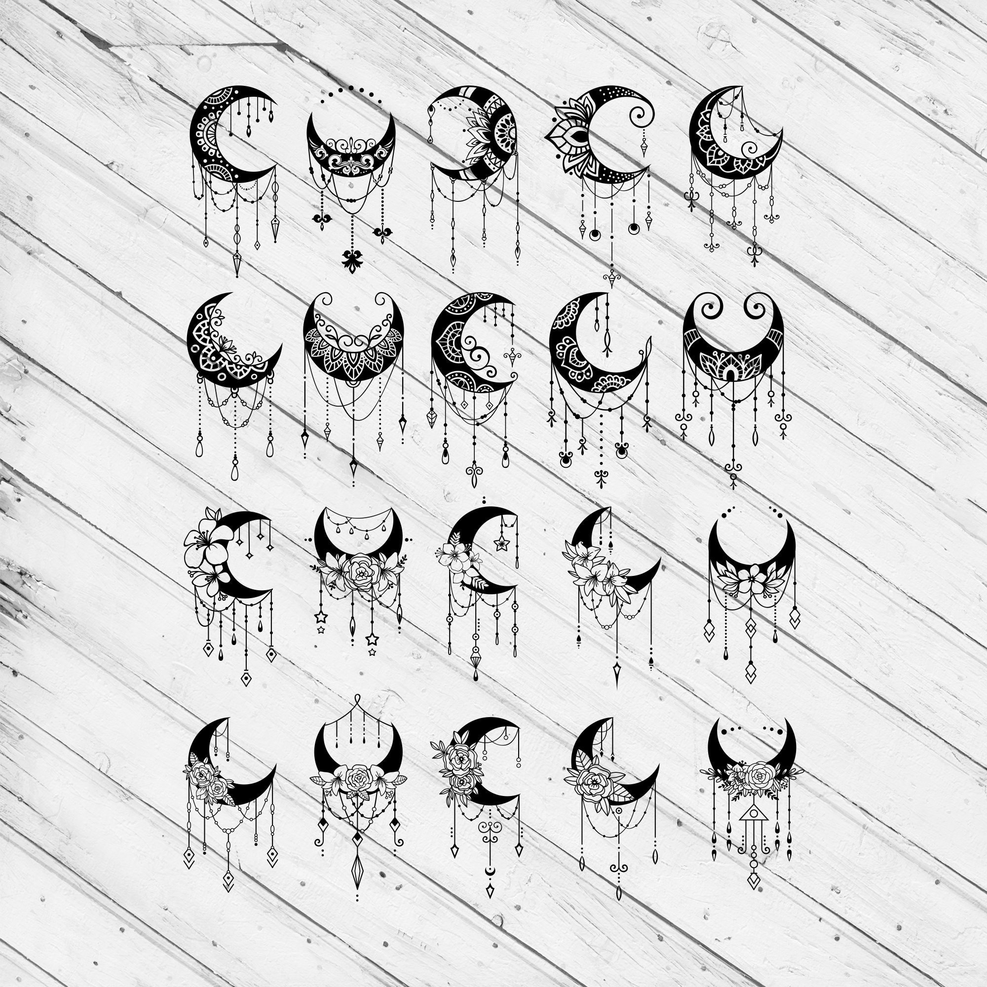 Line Moon Sticker Download