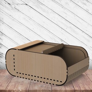 Decorative Roll Top Box Laser Cut Dxf Glowforge Svg File Decor Pattern ...