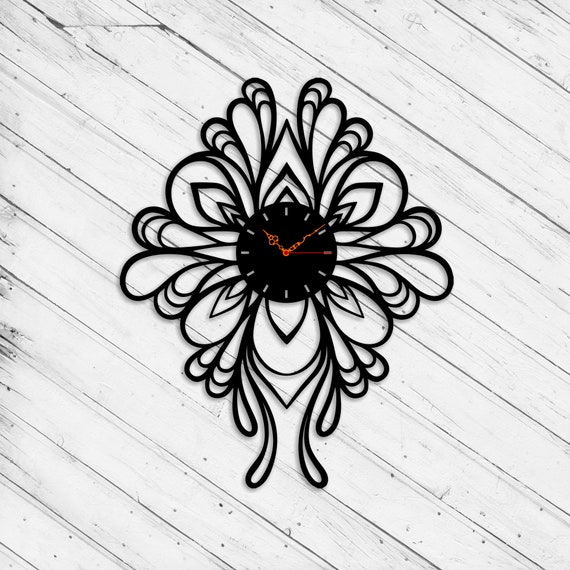 Flower Wall Clock Laser Cut Dxf Glowforge Svg Template CNC - Etsy