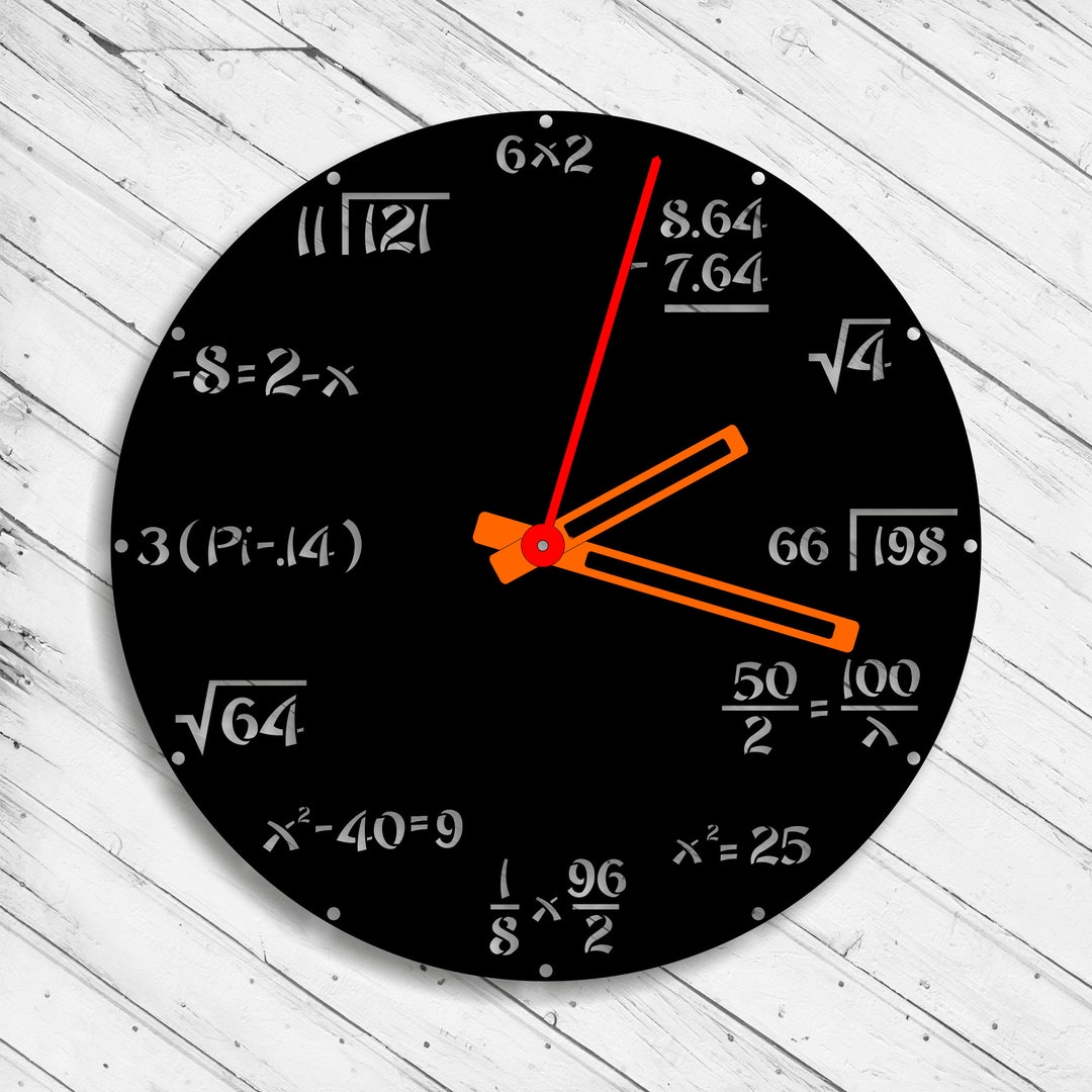 Wall Clock Mathematics Laser Cut Dxf Glowforge Svg Xtool D1 Template ...