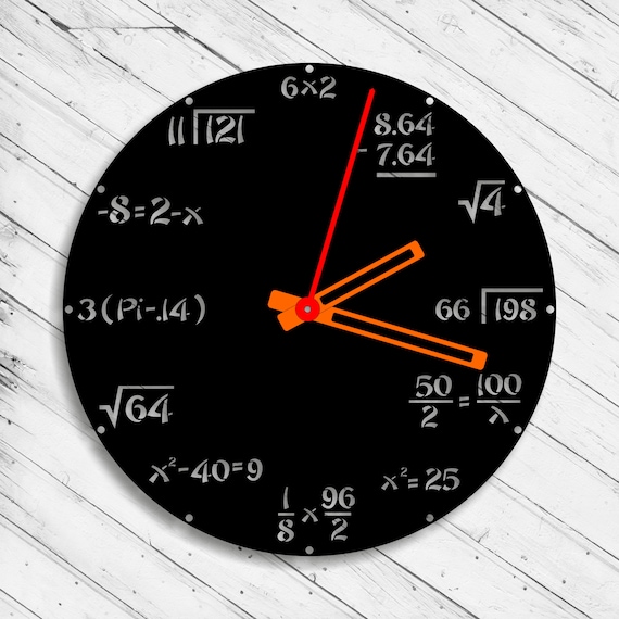Wall Clock Mathematics Laser Cut Dxf Glowforge Svg Xtool D1 - Etsy