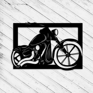 Motorcycle Wall Decor Laser Cut Dxf Glowforge Svg Xtool D1 CNC Router ...